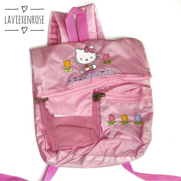 Sanrio | Accessories | Vintage Hello Kitty Pink Flap Kids Backpack ...
